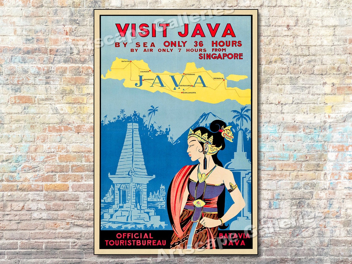 Visit Jakarta Java 1930s Vintage Style Classic Travel Poster - Etsy