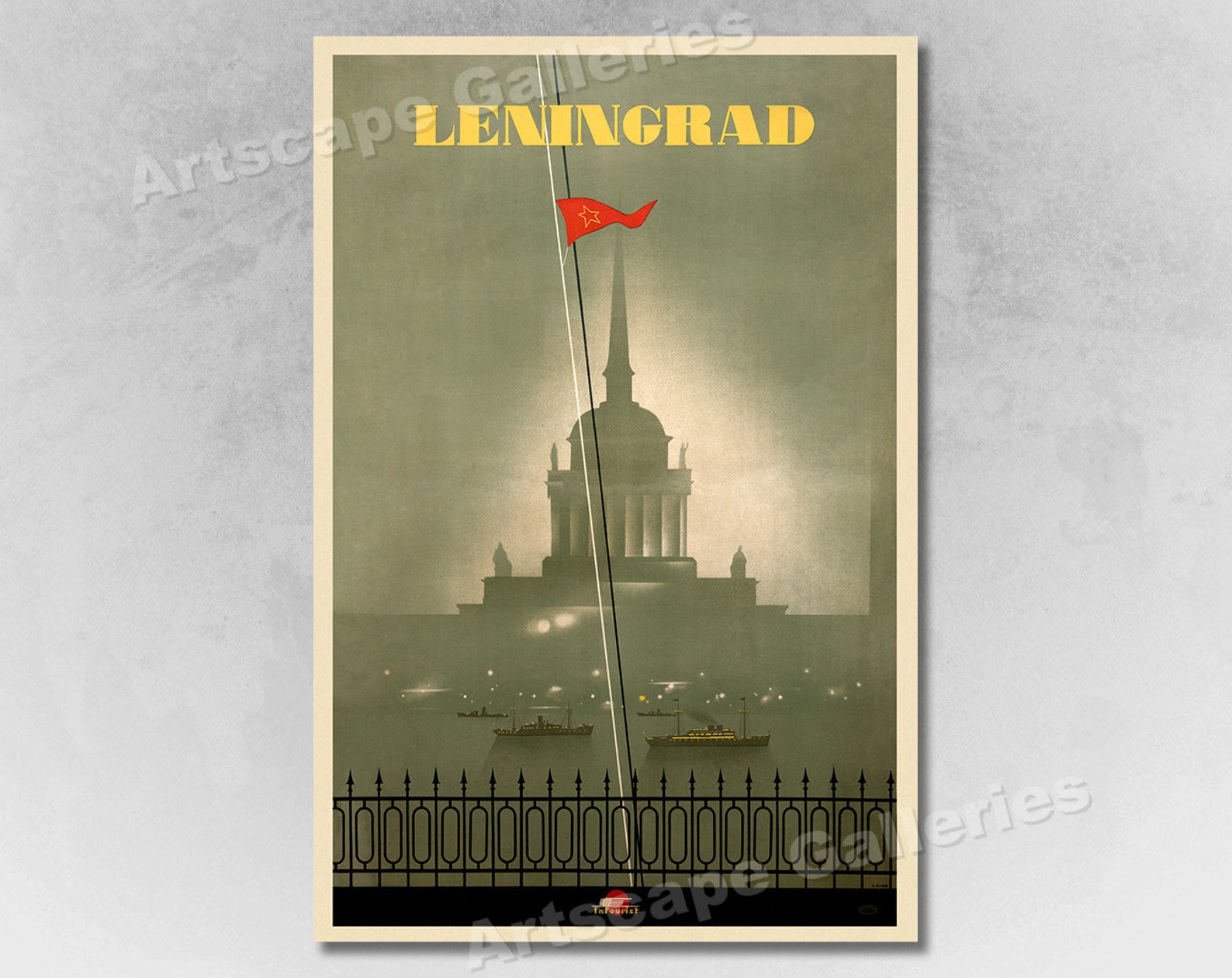 Leningrad USSR 1950s Vintage Style Soviet Russia Travel Poster - Etsy
