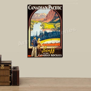 1936 Banff National Park Canadian Pacific Vintage Style Travel Poster ...