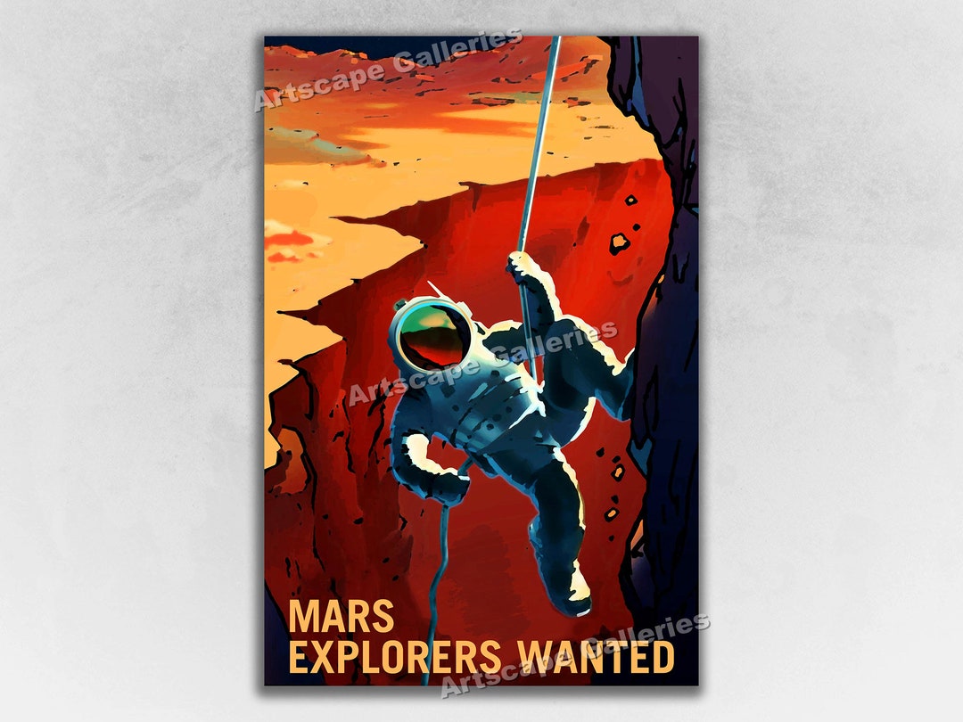Mars Explorers Wanted - Retro Mars Exploration NASA Outer Space Travel ...
