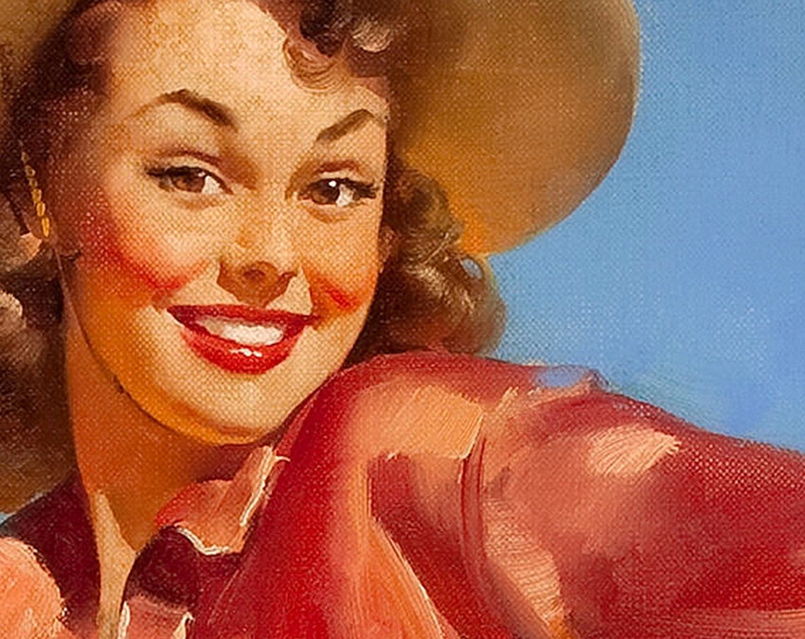 Western Vintage Style Elvgren Pin-up Girl Poster"beat That" Cowgirl - Etsy