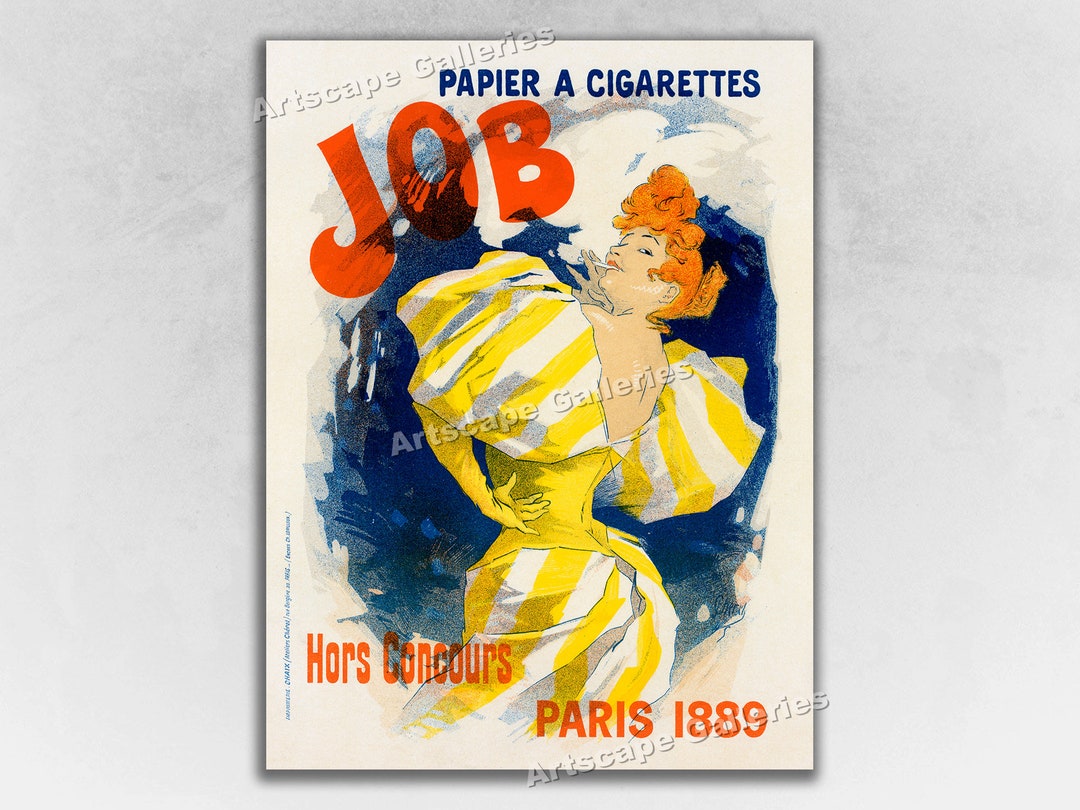 1889 JOB - Papier a Cigarettes - French Art Nouveau Art Print Poster - Etsy