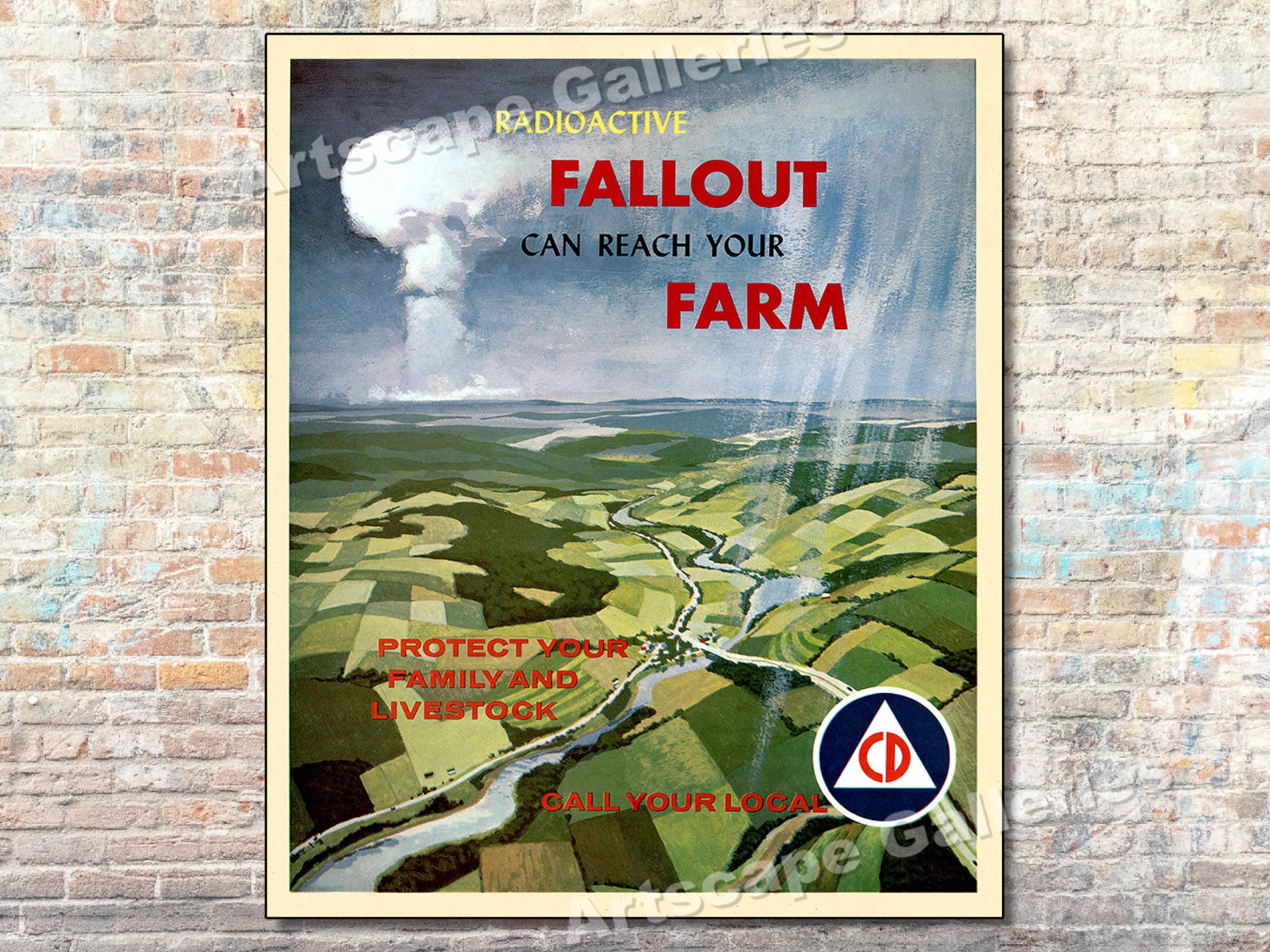 1960s Civil Defense Poster - Radioactive Fallout Can Reach Your Farm - Etsy