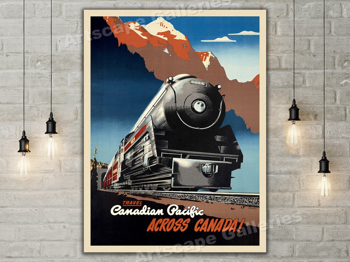 1947 Across Canada! Vintage Style Canadian Railroad Travel Poster - Etsy