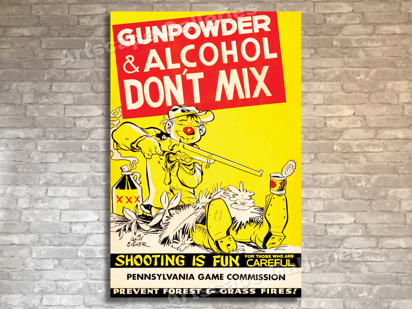 Unusual 1950s Gun Safety Poster Gunpowder & Alcohol Don't Mix - Etsy