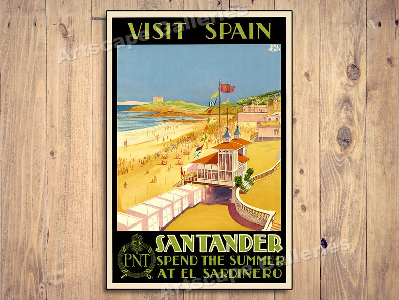 Santander Spain 1930s Vintage Spanish Travel Poster - Etsy