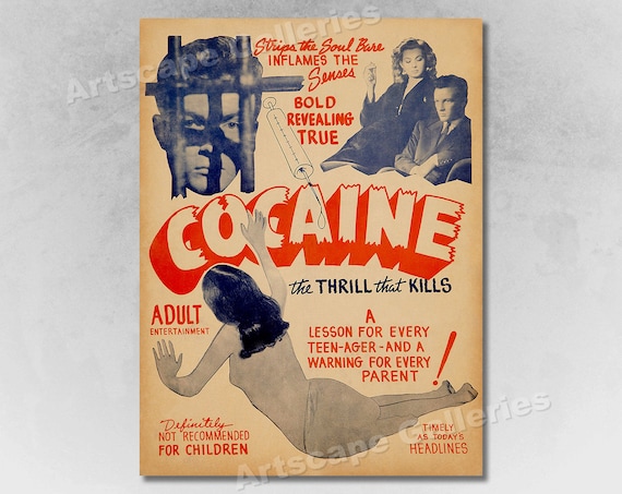 Cocaine 1930's Vintage Drug Movie Vintage Style Poster - Etsy