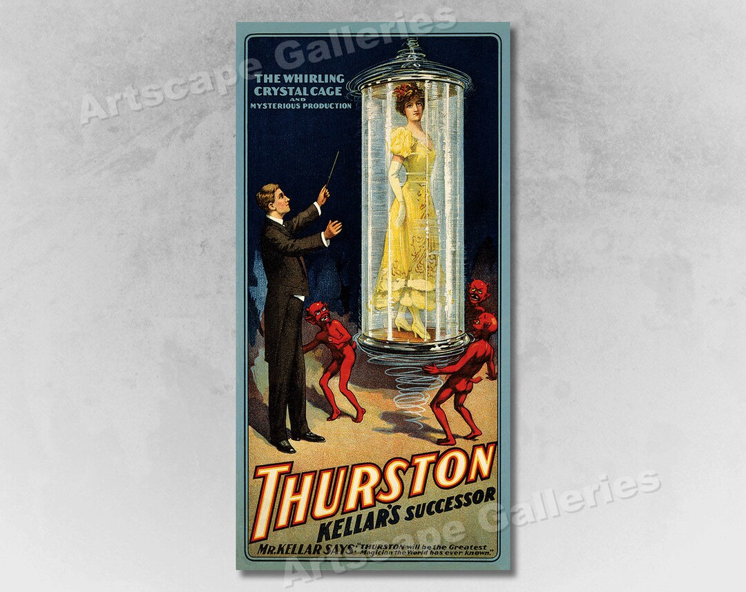 1908 Classic Magic Poster Thurston the Whirling Crystal Cage - Etsy