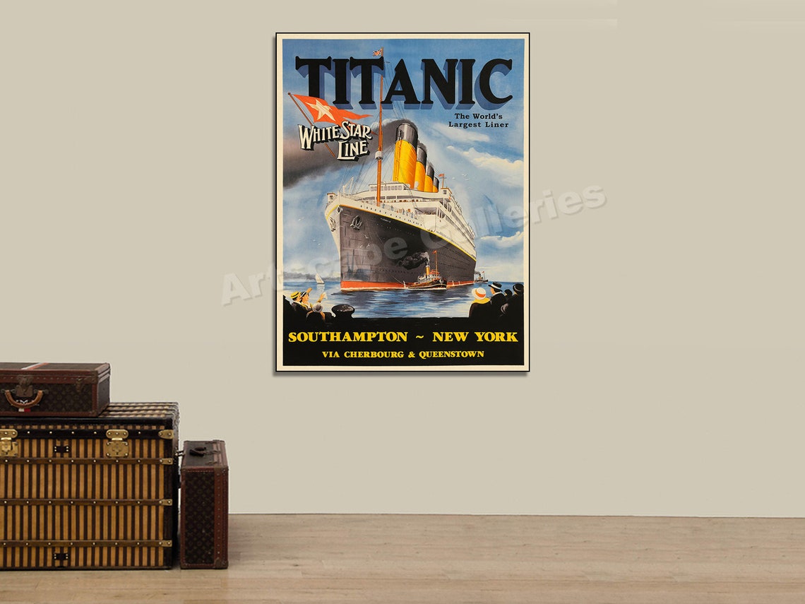 1912 Titanic White Star Line Vintage Style Travel Poster | Etsy