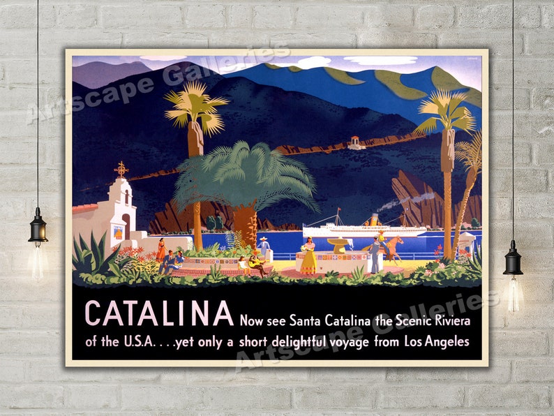 Catalina Island 1930s Vintage Style California Travel Poster - Etsy