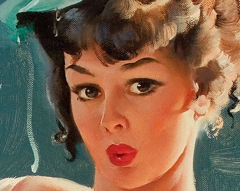 1960's Elvgren Pin-up Girl Rowing Poster upsetting | Etsy