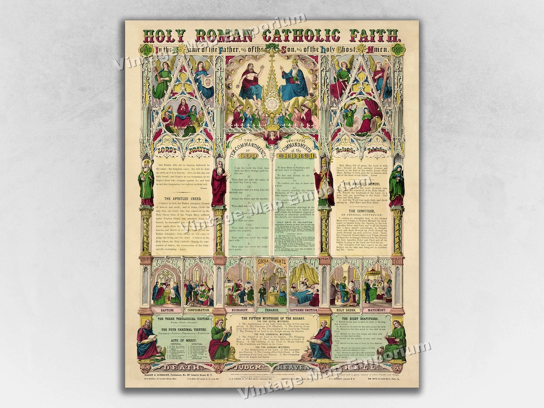 Holy Roman Catholic Faith 1870 Art Print - Bible Verses Poster ...
