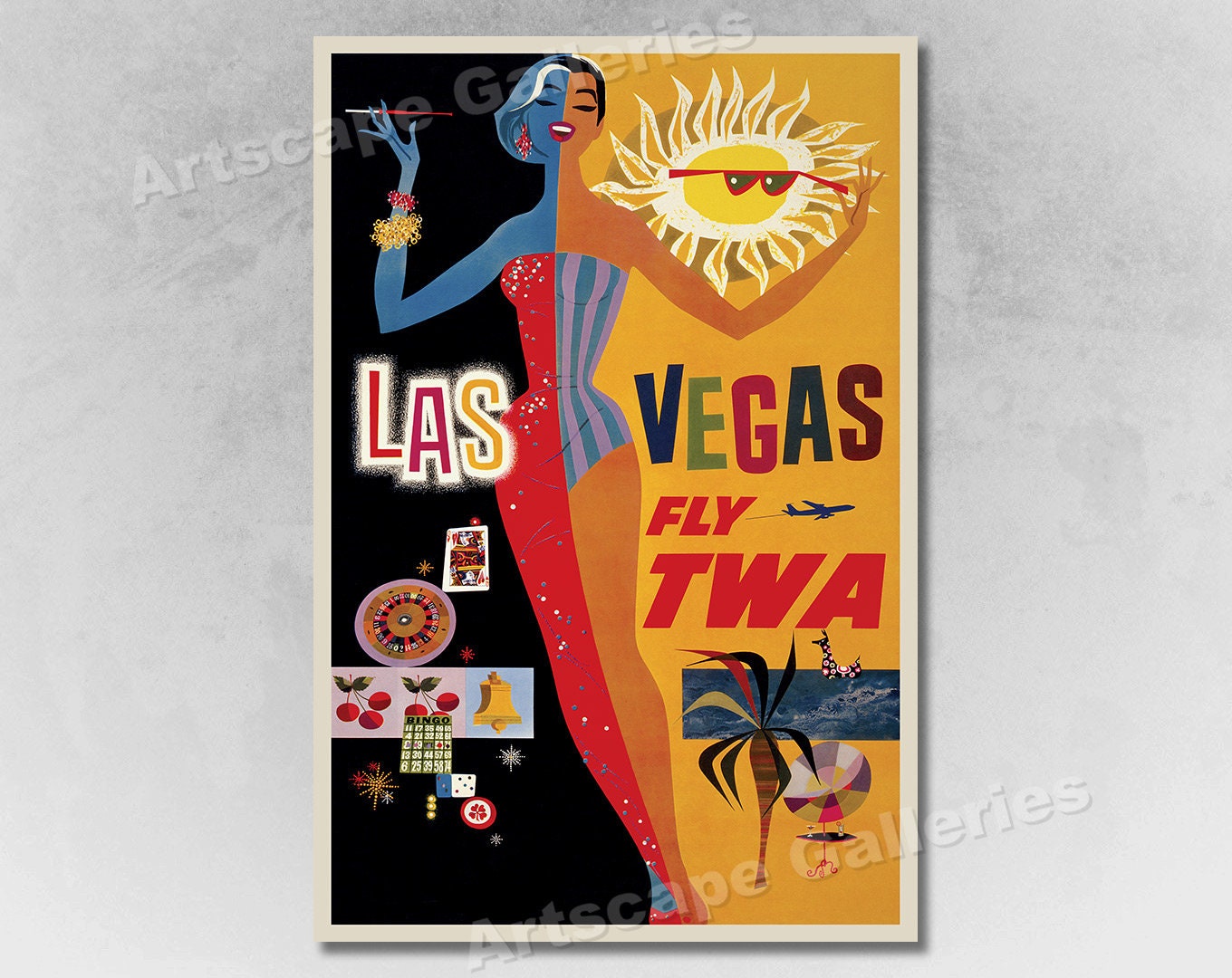 Visit Las Vegas Vintage Style Travel Poster - Etsy