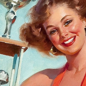 Racing "victory!" Vintage Style Elvgren Pin-up Girl Winner Poster - Etsy