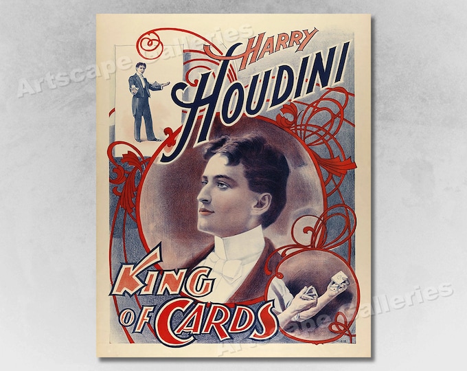 1895 Harry Houdini King of Card Tricks Escape Artist Magic - Etsy