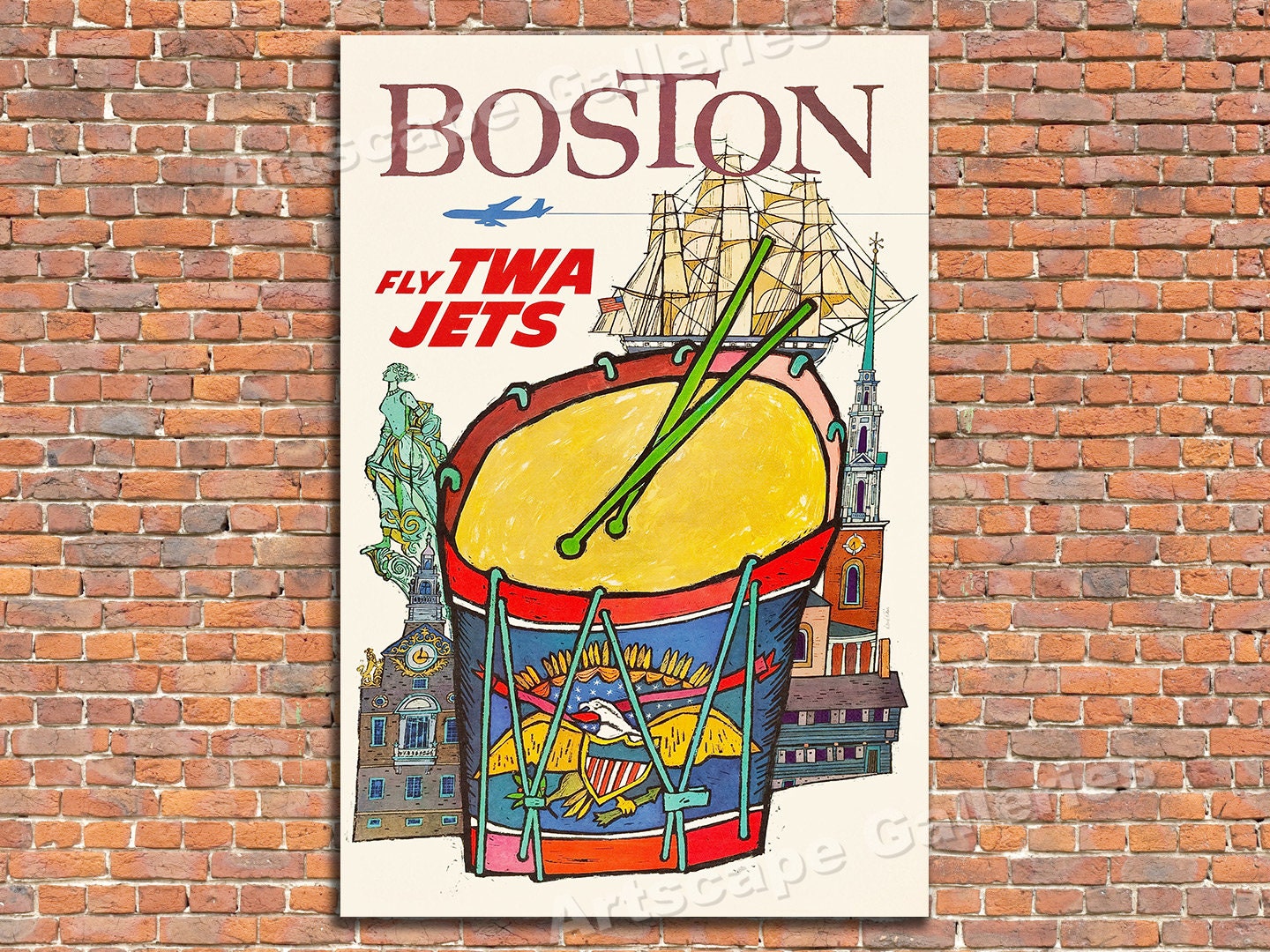 TWA 1960s boston Fly TWA Jets Vintage Style - Etsy