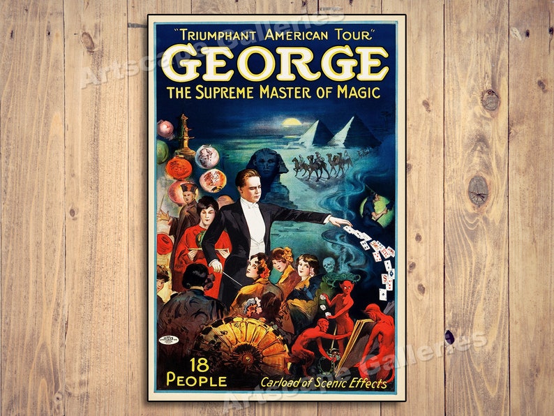 George Master of Magic 1920s Vintage Style Magic Poster - Etsy