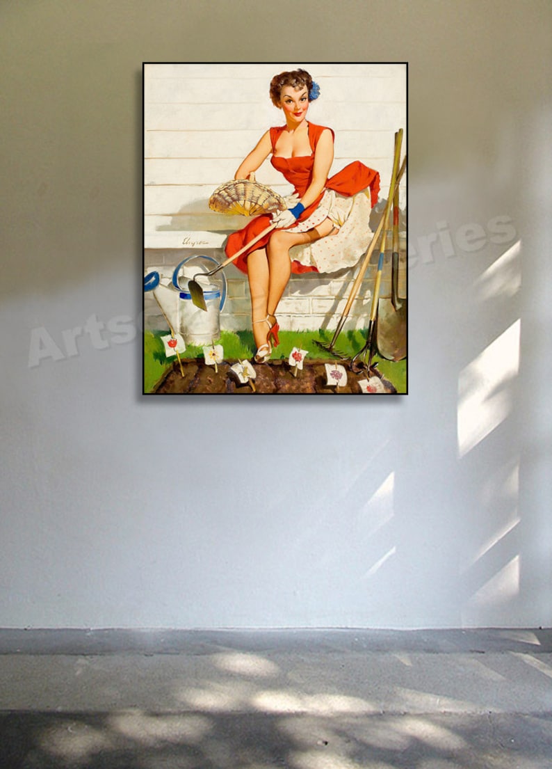 Elvgren 1952 Sexy Pinup Girl Worth Cultivating Etsy