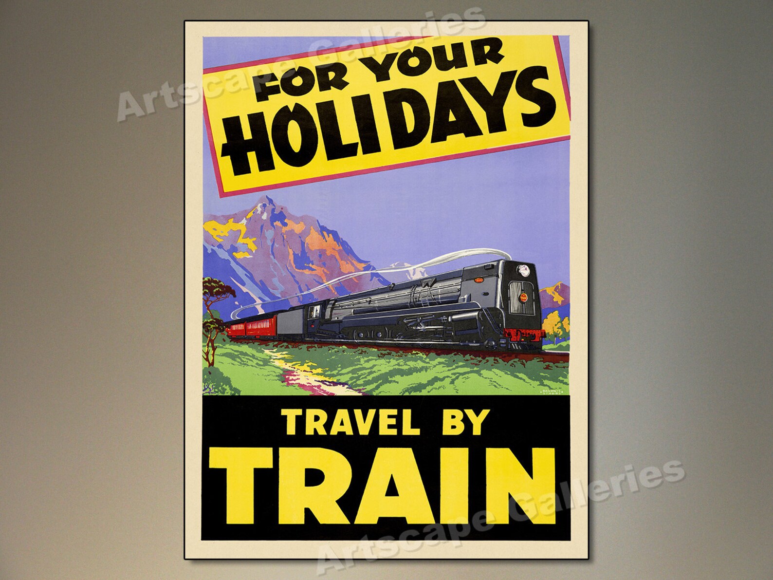 1940 "travel by Train" Vintage Style Railroad Travel Poster - Etsy