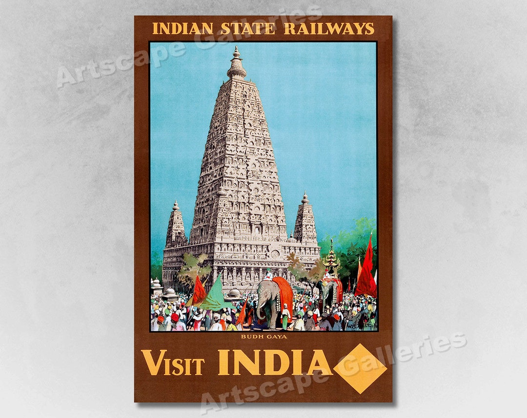 1930s Visit India - Indian State Railways Vintage Style Travel Poster ...
