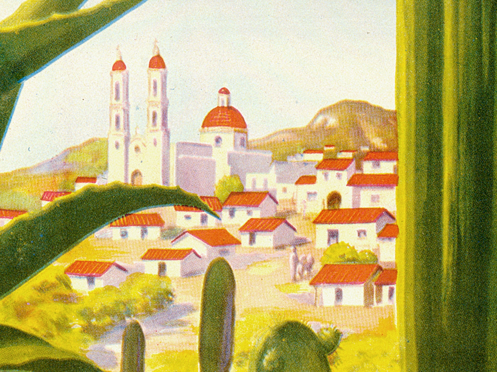 Visit 1930s Mexico Mexican Village Vintage Style Travel Poster | Etsy