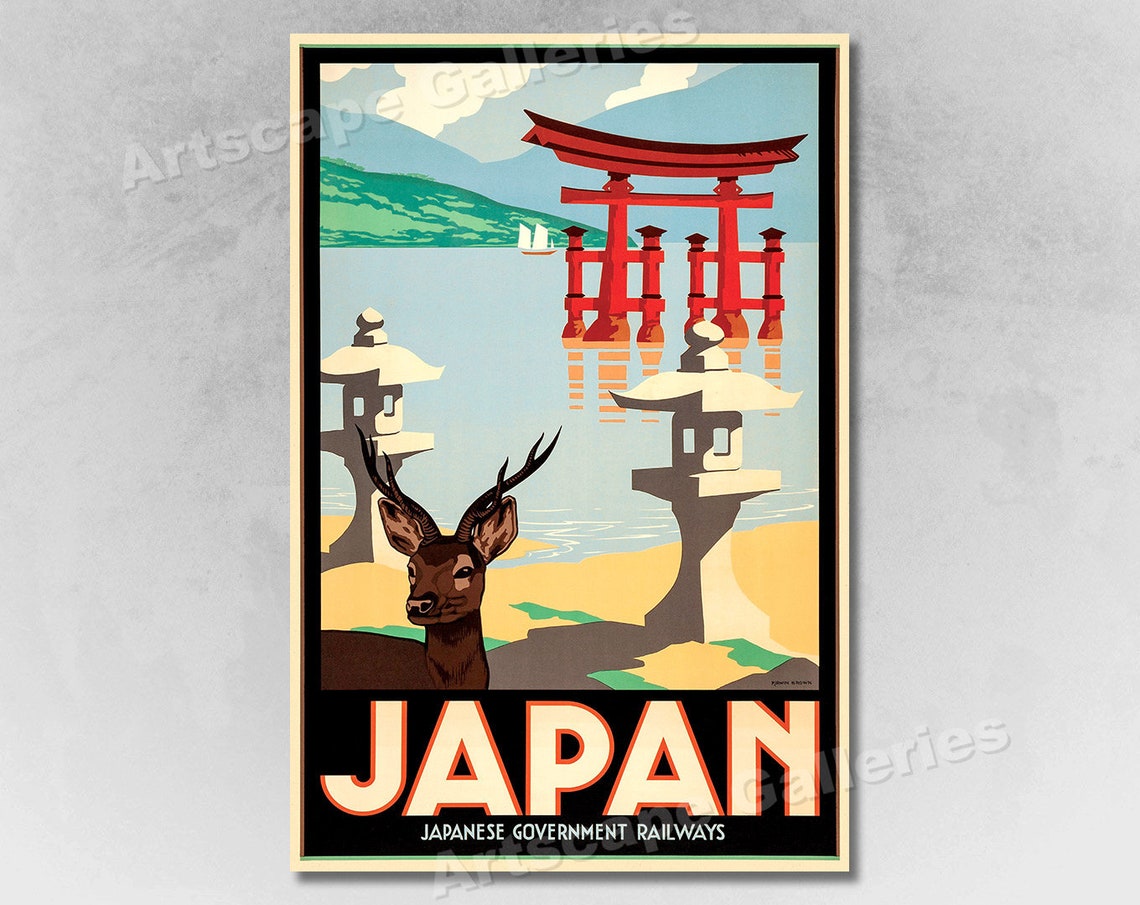 1950s Japan Vintage Style Japanese Railway Travel Poster - Etsy