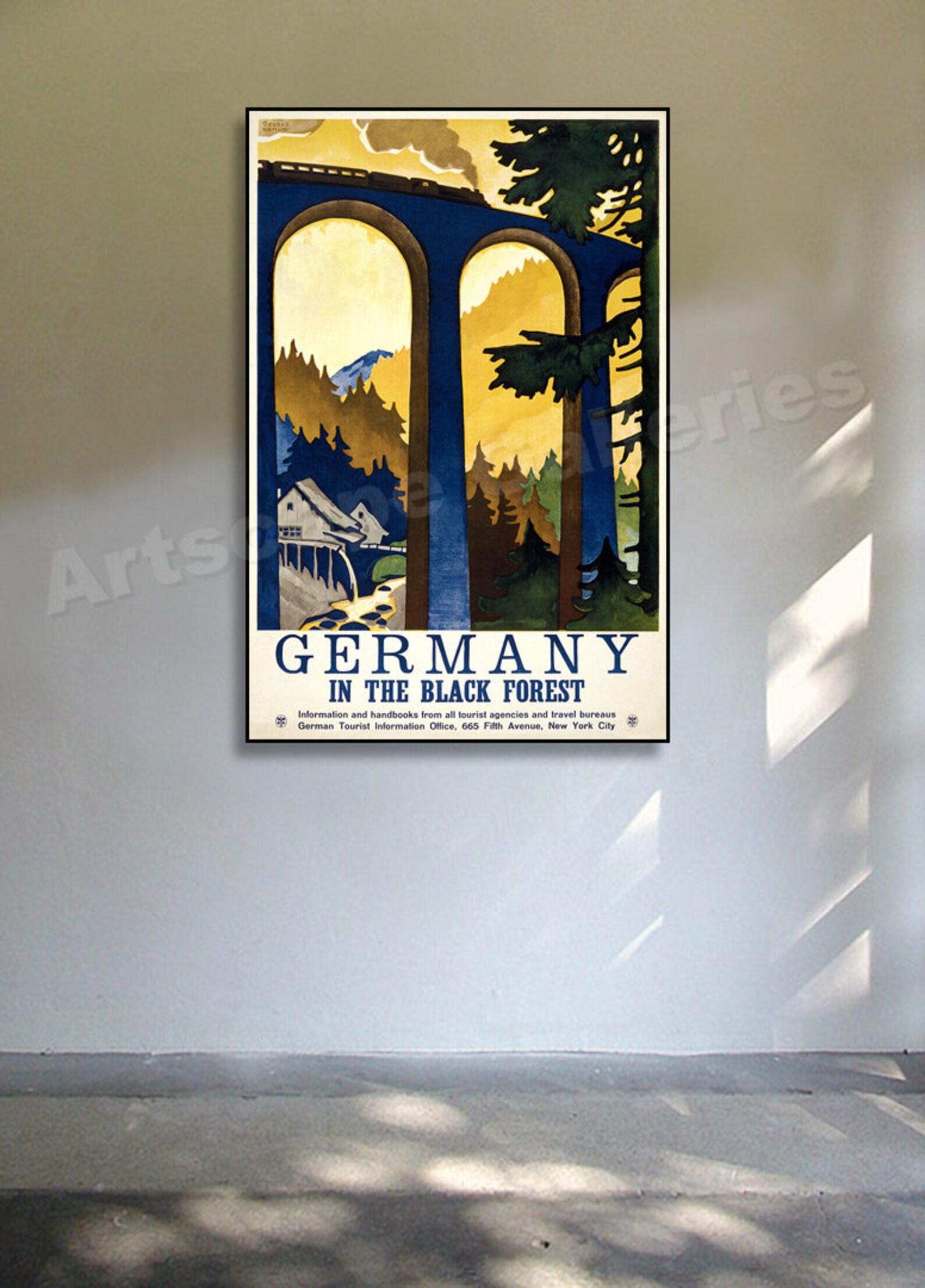 1930s Visit Germany Black Forest Vintage Style Travel Poster | Etsy