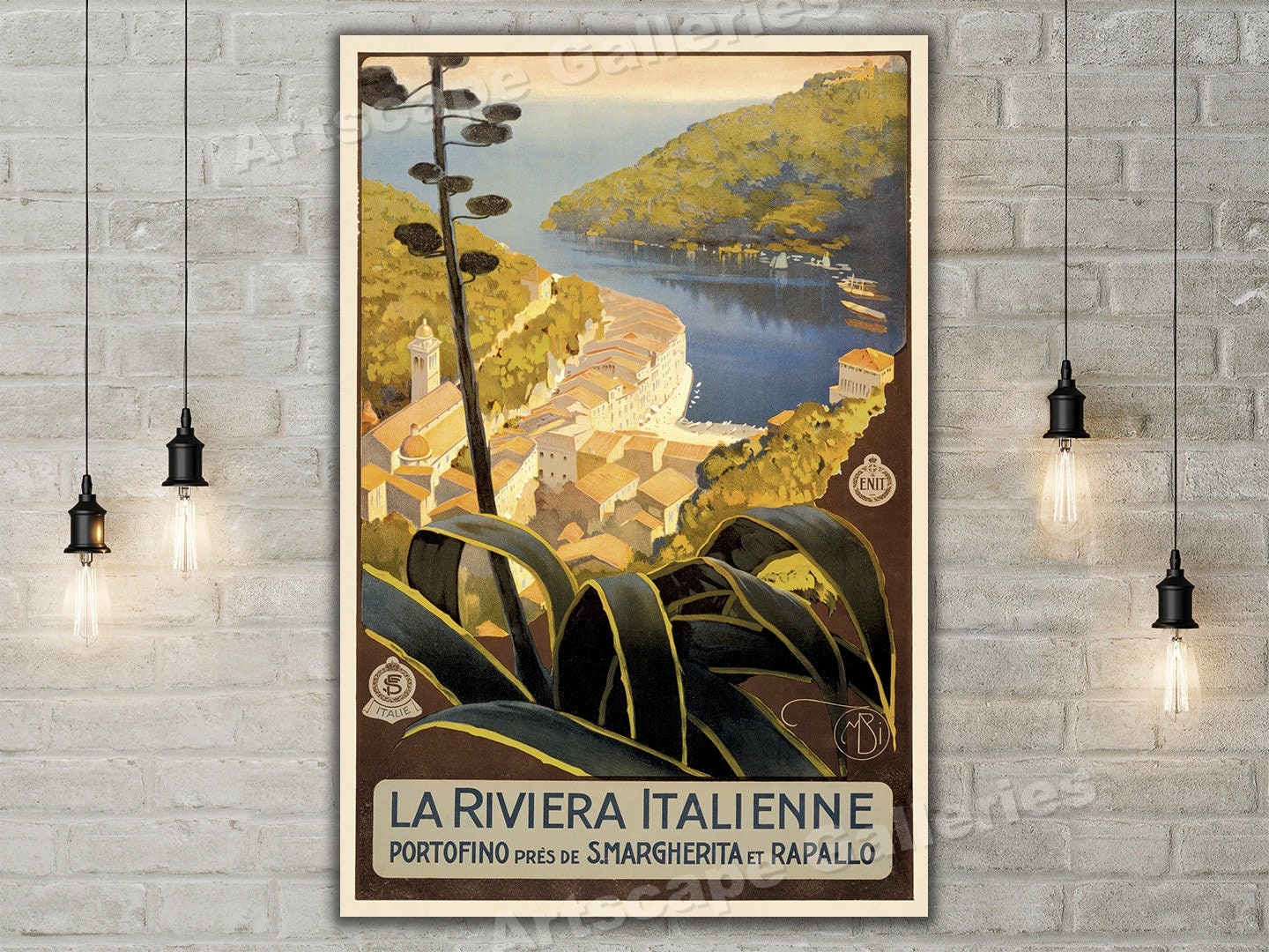 1920 La Riviera Italienne Vintage Style Italian Travel Poster - Etsy