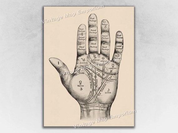 PALMISTRY PRINT Palmistry Art Poster Chiromancy Art Print - Etsy