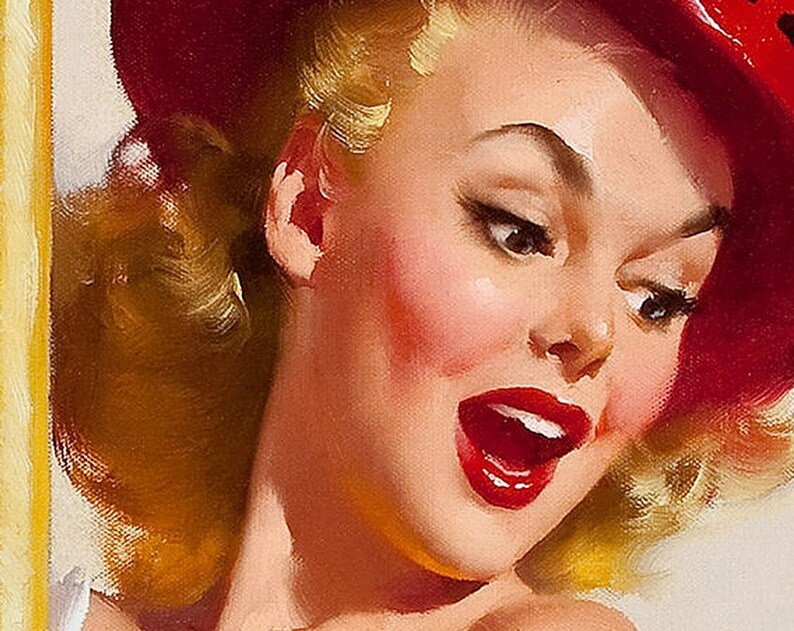 Elvgren Sexy Blonde Pin-up Girl fire Belle Fireman | Etsy