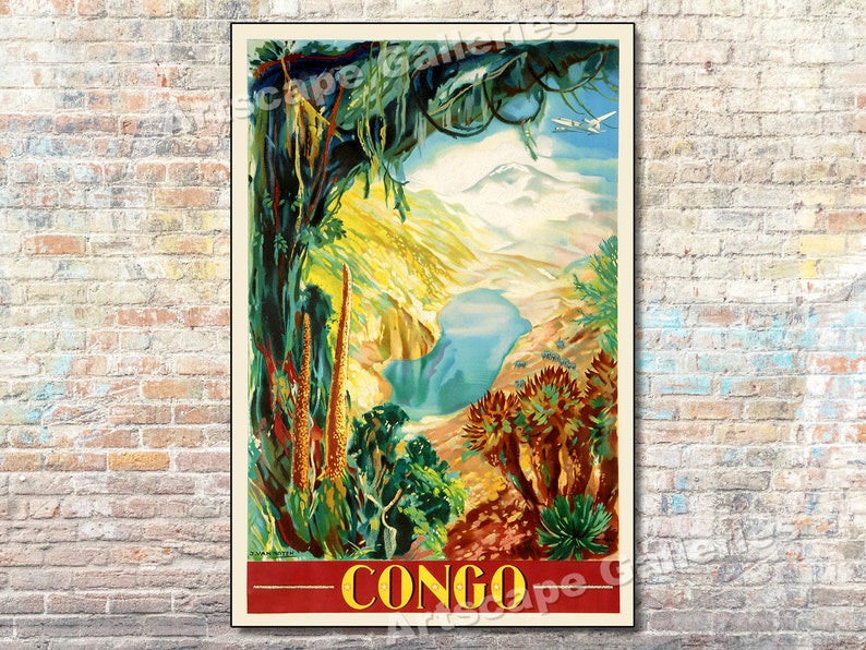 1930s Congo African Jungle Vintage Style Travel Poster - Etsy