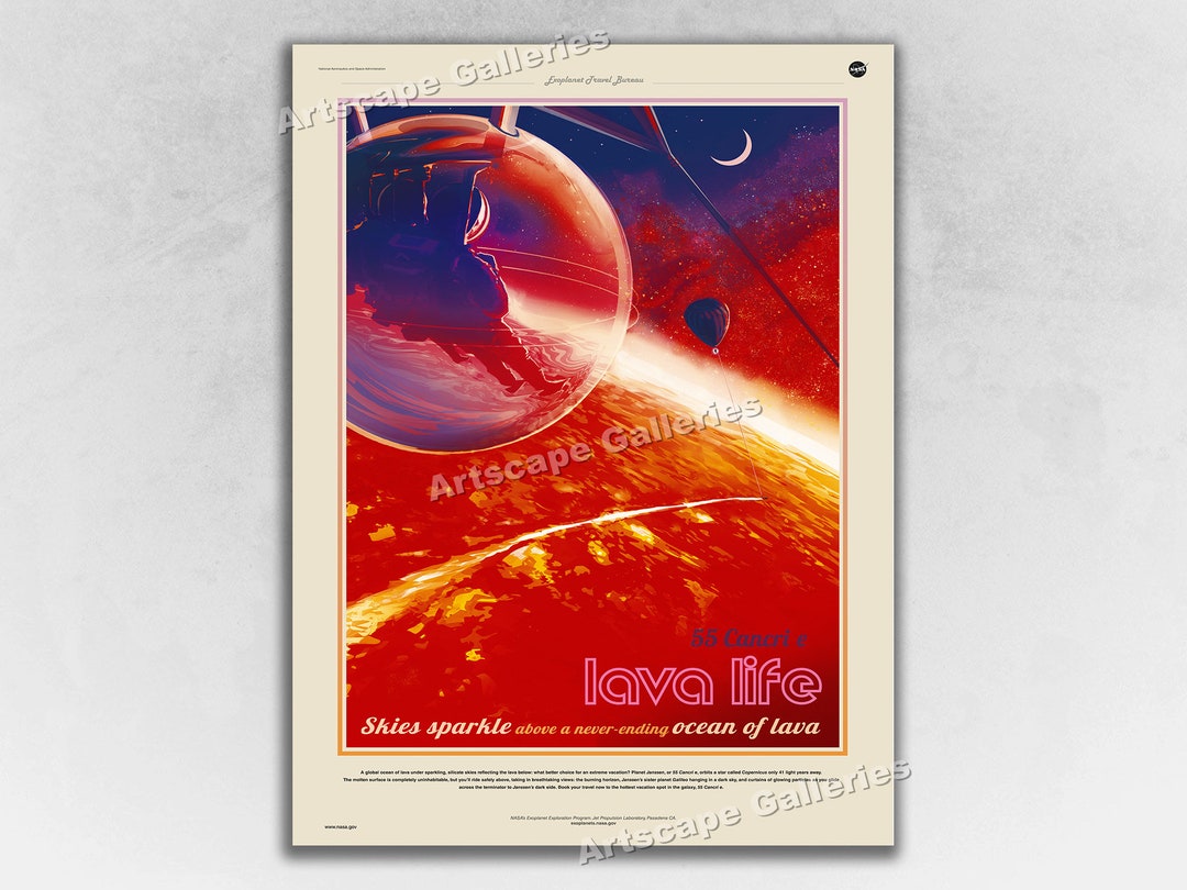 Lava Life on 55 Cancri E - NASA JP Retro Vintage Style Outer Space ...