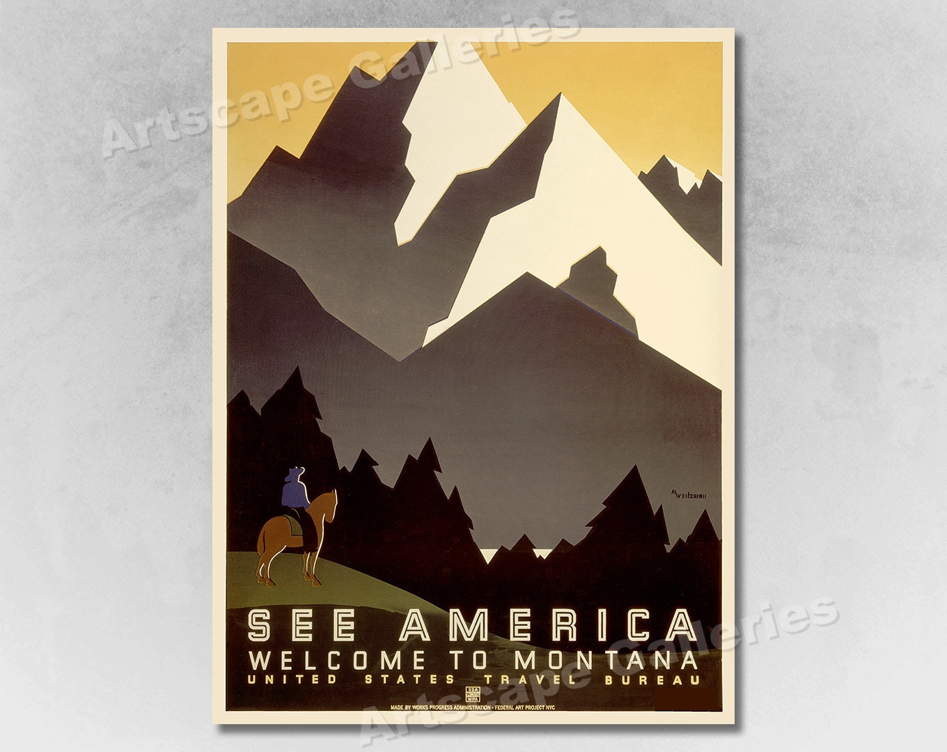 See America! 1930s Montana Vintage Style WPA Travel Poster - Etsy
