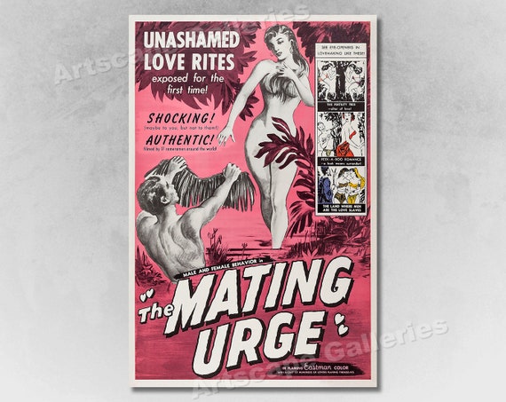 1950s Movie Poster The Mating Urge Adult Vintage Etsy