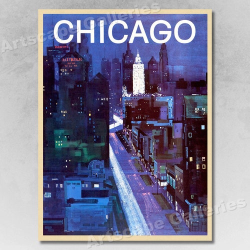 1920s Art Deco Chicago Vintage Style NY Central Line Travel - Etsy