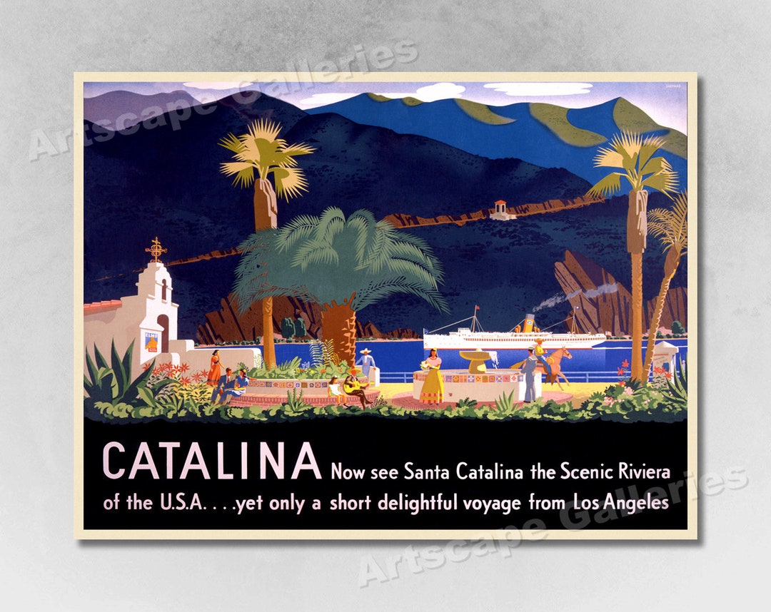 Catalina Island 1930s Vintage Style California Travel Poster - Etsy