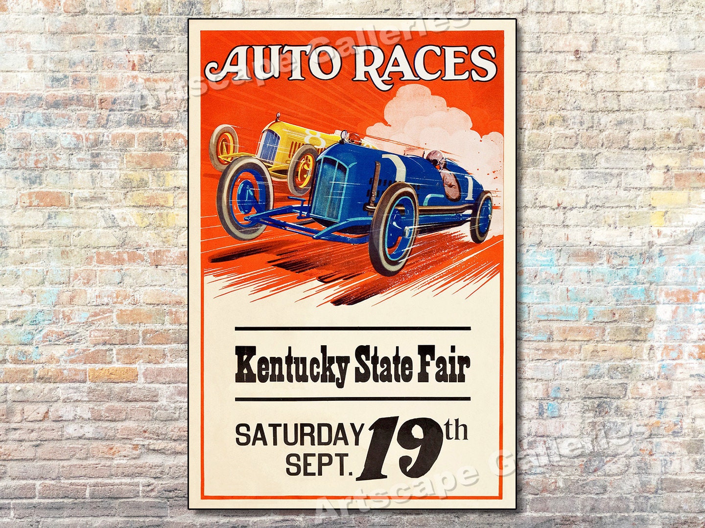 1930s "Kentucky State Fair" Vintage Style Auto Racing Poster sold by ...
