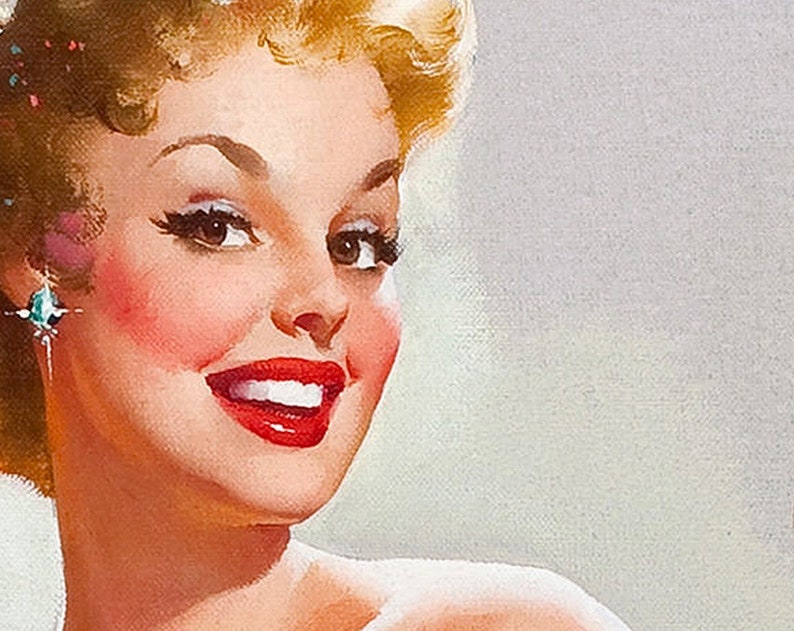 1955 Elvgren Pin up Girl "admiring Miss Sylvania" Actress Poster - Etsy
