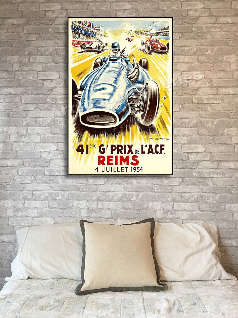 Reims Grand Prix Auto Race 1954 French Racing Poster - Etsy