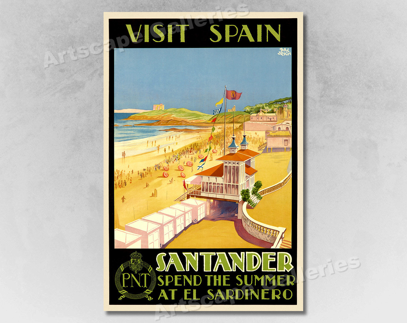 Santander Spain 1930s Vintage Spanish Travel Poster | Etsy