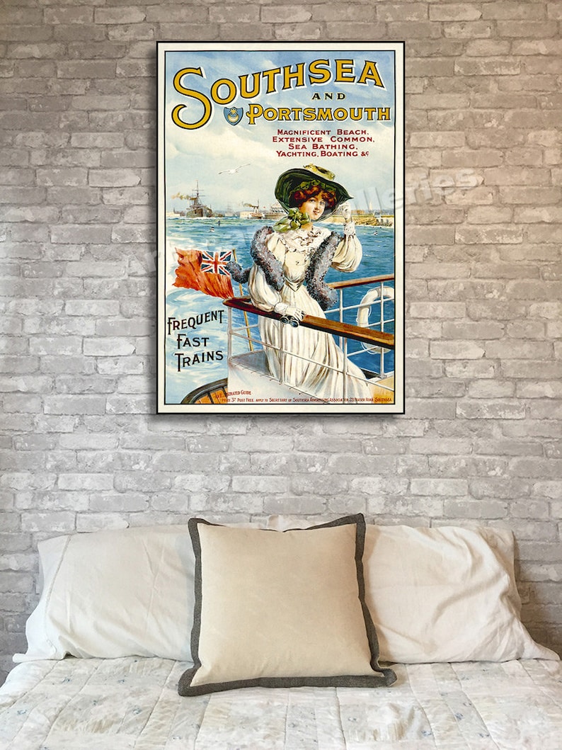 1905 Southsea Portsmouth Vintage Style Victorian Travel Poster - Etsy