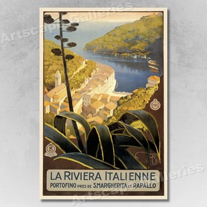 1920 La Riviera Italienne Vintage Style Italian Travel Poster Art Print ...