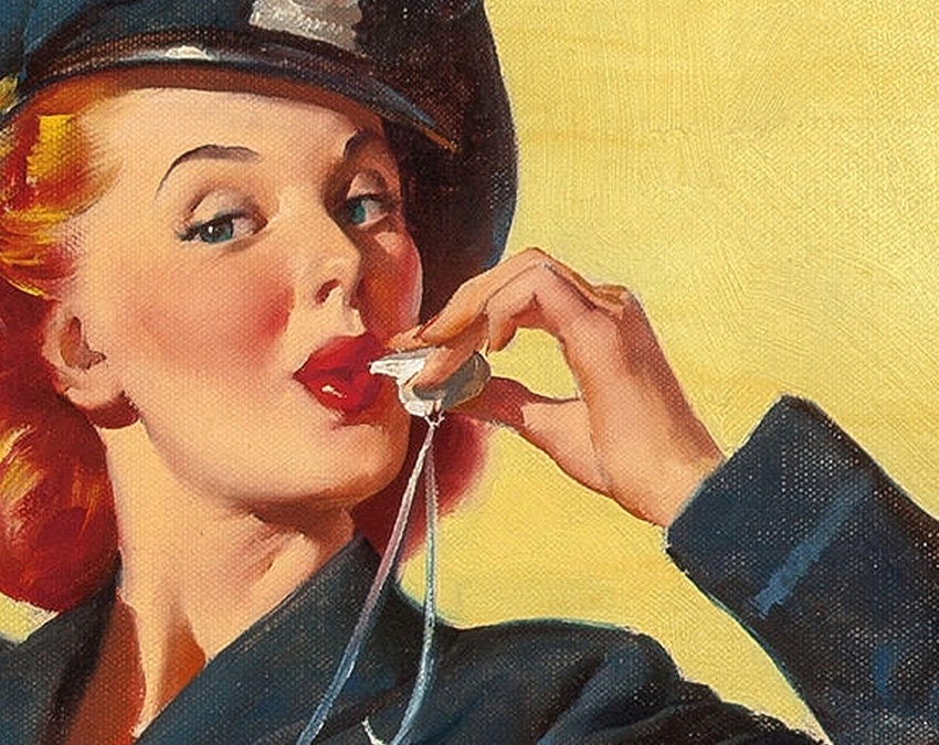 Stop! "a Real Stopper" Vintage Style Elvgren Police Woman Pin-up Girl ...