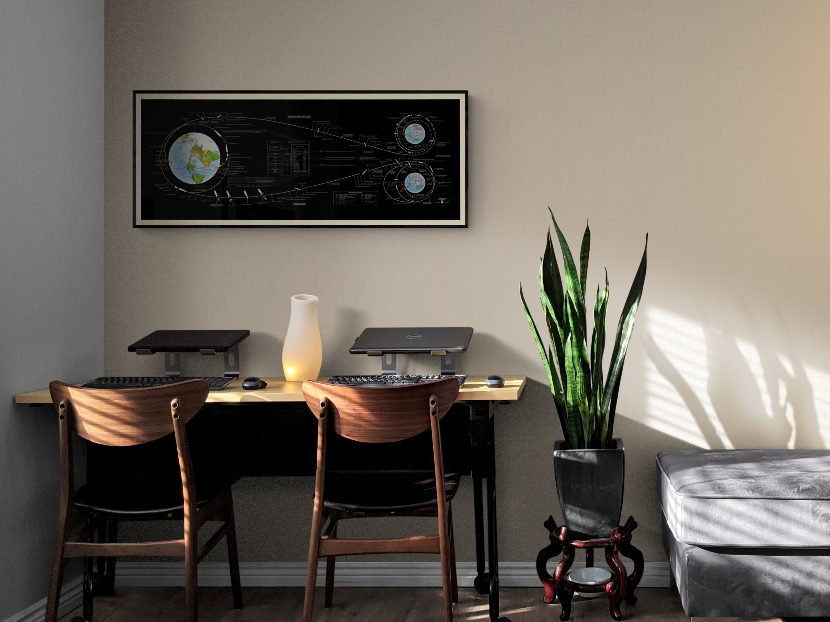 NASA Flight Plan Poster, Apollo Manned Lunar Landing, Lunar Mission ...