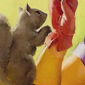 Making Friends Vintage Style Elvgren Pinup Girl Feeding Squirrel Poster ...