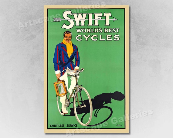 Swift World s Best Cycle 1935 Old Style Bicycle Advertising Poster