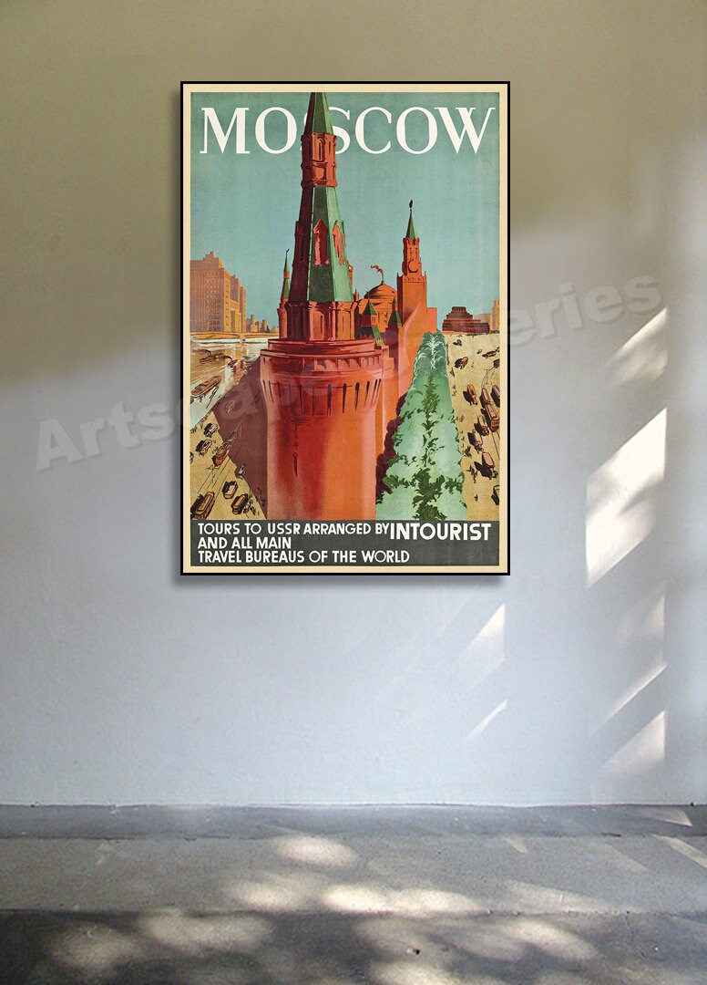 1930s Soviet Moscow Vintage Style USSR Intourist Travel Poster - Etsy