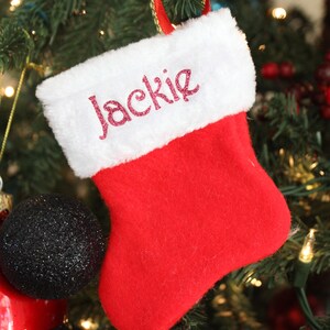 Personalized Mini Christmas Stockings, Plush Traditional Mini Stocking ...