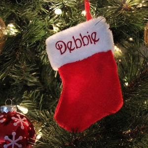 Personalized Mini Christmas Stockings, Plush Traditional Mini Stocking ...