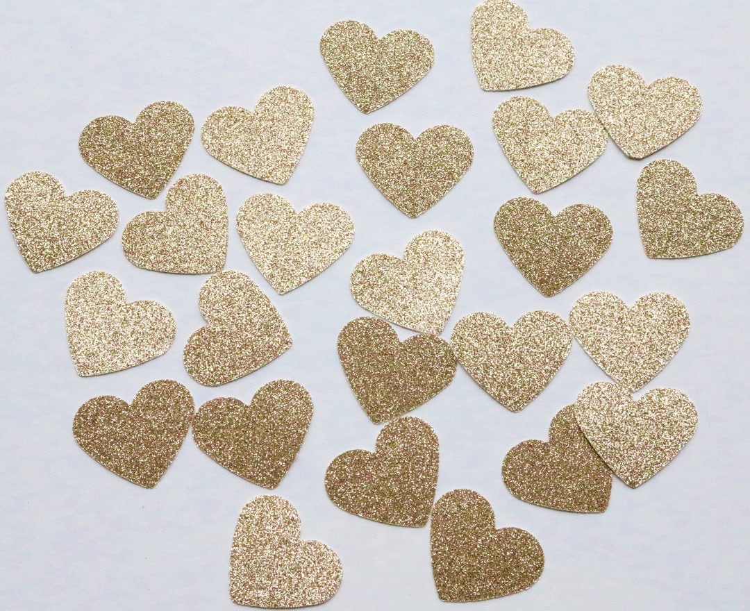 Champaign Gold Confetti, Soft Gold Confetti, Wedding Confetti, Heart ...